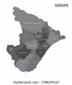 Sergipe State Regions Map Labels On Stock Illustration 1788249167 ...