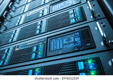 Server Rack Closeup Data Center 3d Stock Illustration 1976512319 ...