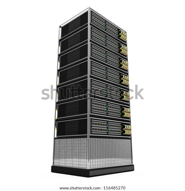 Server Rack Isolated On White Background Stock Illustration 116485270 ...