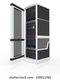 Server Rack Open Door Isolated On Stock Illustration 100011986 ...