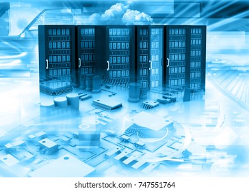 Server Racks Abstract Technology Background 3d 스톡 일러스트 747551764 ...
