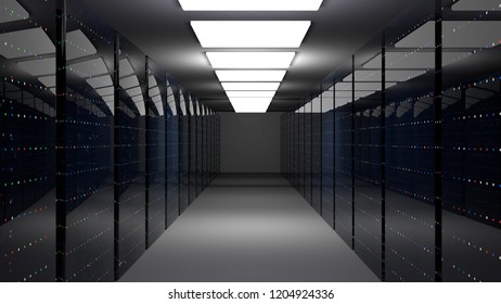 Server Racks Server Room Cloud Data Stock Illustration 1204924336 ...