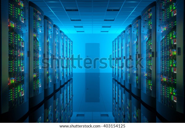 Server Room Data Center Telecommunication Equipment Stock Illustration ...