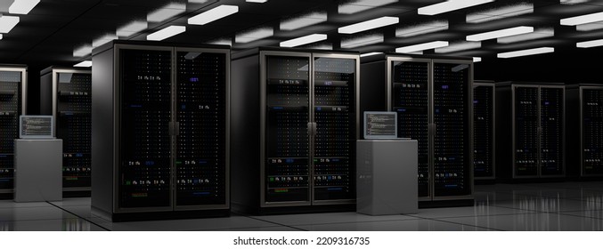 Server Room Server Racks Server Room Stock Illustration 2209316735 ...