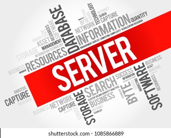 Server Word Cloud Collage Technology Business Stock Illustration ...