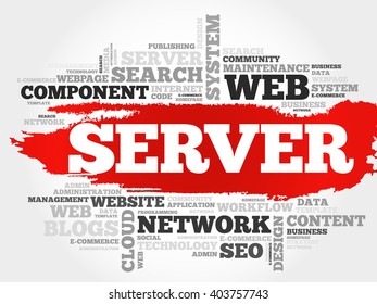 Server Word Cloud Concept: vector de stock (libre de regalías ...