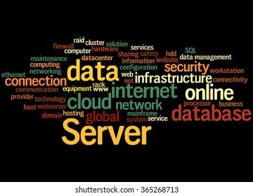 Server Word Cloud Concept On Black Stock Illustration 365268713 ...