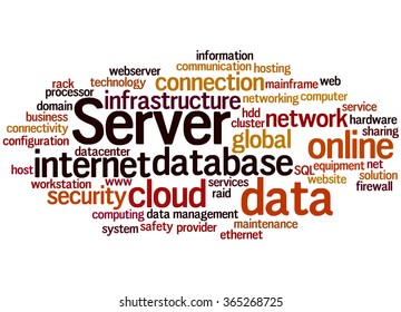 Server Word Cloud Concept On White Stock Illustration 365268725 ...