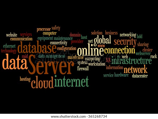 Server Word Cloud Concept On Black Stock Illustration 365268734 ...