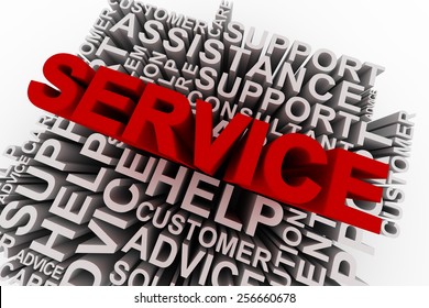 Service Concept Words 3d Rendering On Stock Illustration 256660678 ...
