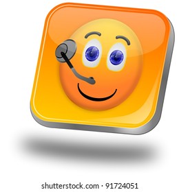 Customer Support Emoji Emoticon Headset: เวกเตอร์สต็อก (ปลอดค่า ...