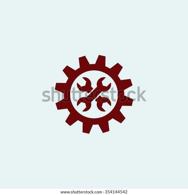 Service Red Flat Icon Simple Illustration Stock Illustration 354144542 ...