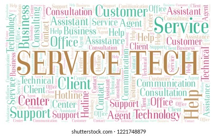 Service Tech Word Cloud Stock Illustration 1221748879 | Shutterstock
