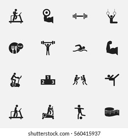 Set 16 Active Icons Includes Symbols Stock Illustration 560415937 ...