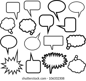 Set 16 Comic Speech Balloon Icons Stock Illustration 106332308 ...