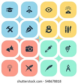 Set 16 Simple Visual Art Icons Stock Illustration 548678818 | Shutterstock