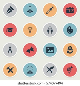 Set 16 Simple Visual Art Icons: เวกเตอร์สต็อก (ปลอดค่าลิขสิทธิ์ ...