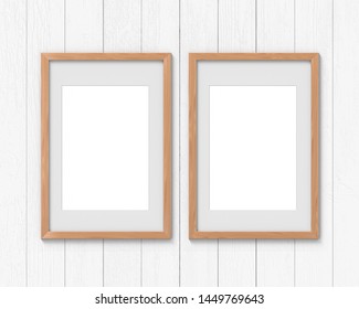 Set 2 Vertical Wooden Frames Mockup Stock Illustration 1449769643 ...