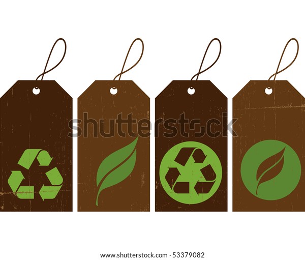 Set 3 Environmental Tags Stock Illustration 53379082