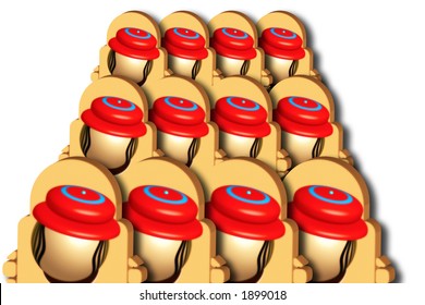 Set 3d Characters Stacked Behind One Stock Illustration 1899018 ...