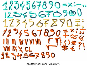 Set 3d Numbers Stock Illustration 78038290 | Shutterstock