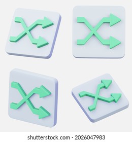 Set 3d Rendering Crossfade Icon Interface Stock Illustration 2026047983 ...