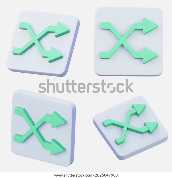 Set 3d Rendering Crossfade Icon Interface Stock Illustration 2026047983 ...