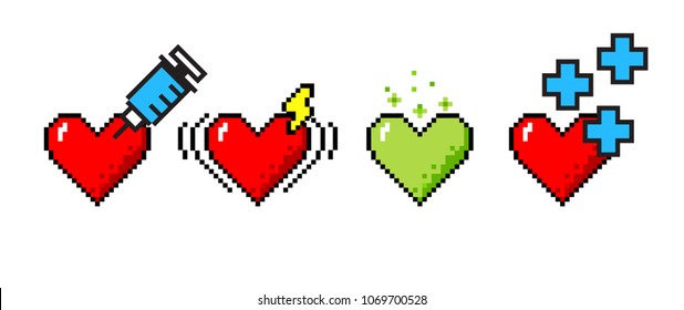 Vector Set 4 8bit Pixel Art Stock Vector (Royalty Free) 777678160 ...