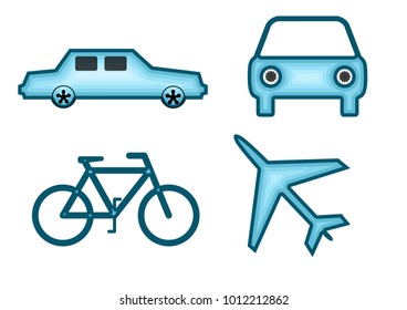 Set 4 Transport Objects Car Side Stock Illustration 1012212862 ...
