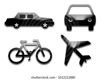 Set 4 Transport Objects Car Side Stock Illustration 1012212880 ...