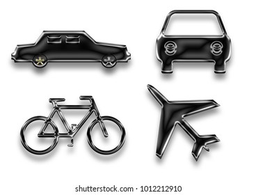 Set 4 Transport Objects Car Side Stock Illustration 1012212910 ...