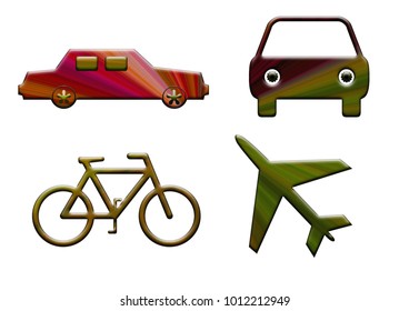 Set 4 Transport Objects Car Side Stock Illustration 1012212949 ...