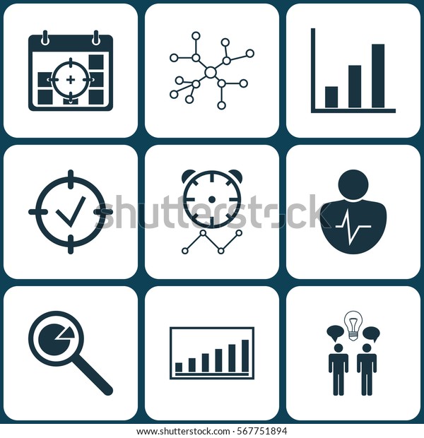 Set 9 Administration Icons Includes Approved Stock Illustration 567751894