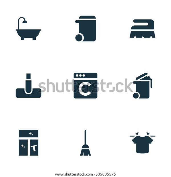 Set 9 Editable Drycleaning Icons Includes Stock Illustration 535835575 ...