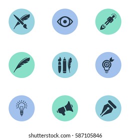 Set 9 Simple Visual Art Icons Stock Illustration 587105846 | Shutterstock