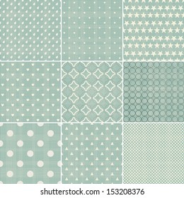 Set Abstract Geometric Seamless Pattern Faded Stock Illustration ...