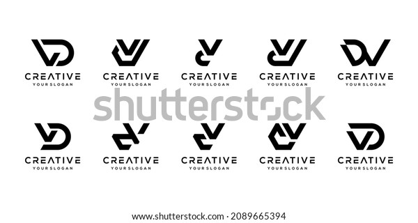Set Abstract Monogram Letter Vd Logo Stock Illustration 2089665394 ...