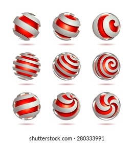 Set Abstract Red Sphere Element Stock Illustration 280333991 | Shutterstock