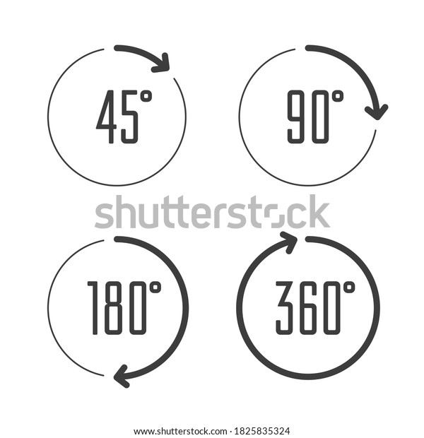 Set Angles 45 90 180 360 Stock Illustration 1825835324 | Shutterstock