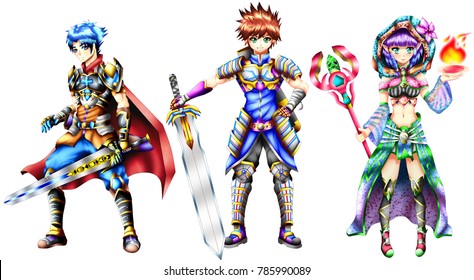 Set Anime Characters Stock Illustration 785990089 | Shutterstock