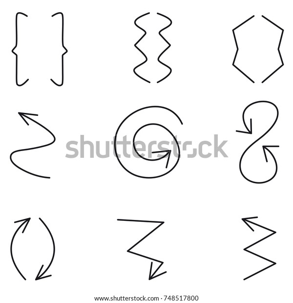 Set Arrows Brackets Black On White Stock Illustration 748517800 ...