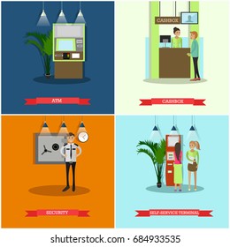 Vector Set Banking Concept Posters Atm: เวกเตอร์สต็อก (ปลอดค่าลิขสิทธิ์ ...