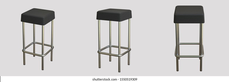 Set Bar Stool Different Angles Isolated Stock Illustration 1550519309 ...