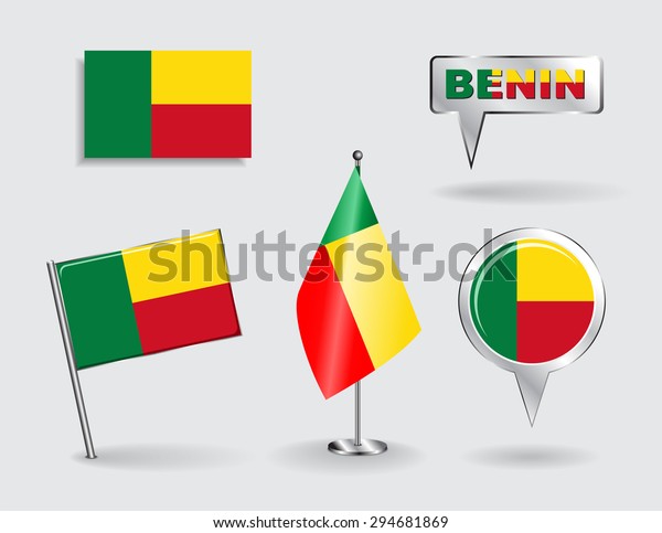 Set Benin Pin Icon Map Pointer Stock Illustration 294681869 | Shutterstock