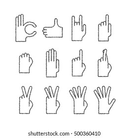 Collection Hand Signs Precise Modern Rounded: เวกเตอร์สต็อก (ปลอดค่า ...