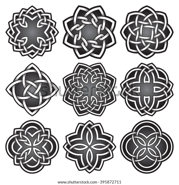 Set Bitmap Logo Symbols Celtic Knots Stock Illustration 395872711 ...