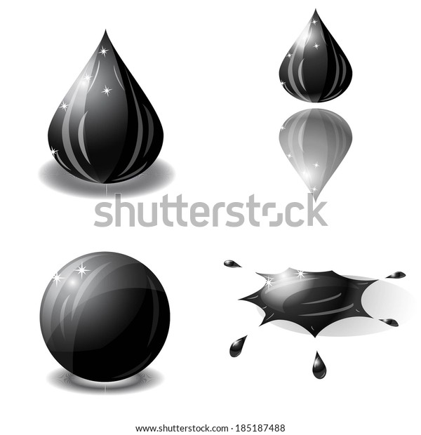 Set Black Elements Isolated On White Stock Illustration 185187488 ...