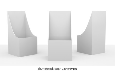 Blank Bent Promotion Stand On White: ภาพประกอบสต็อก 393729718 ...