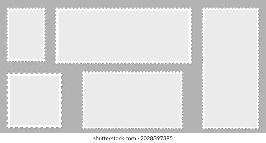 Set Blank Postage Stamps Empty Templates Stock Illustration 2028397385 ...