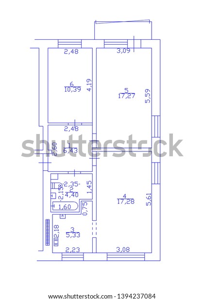 Set Blueprints Floor Plan Blueprints Floor Stock Illustration ...